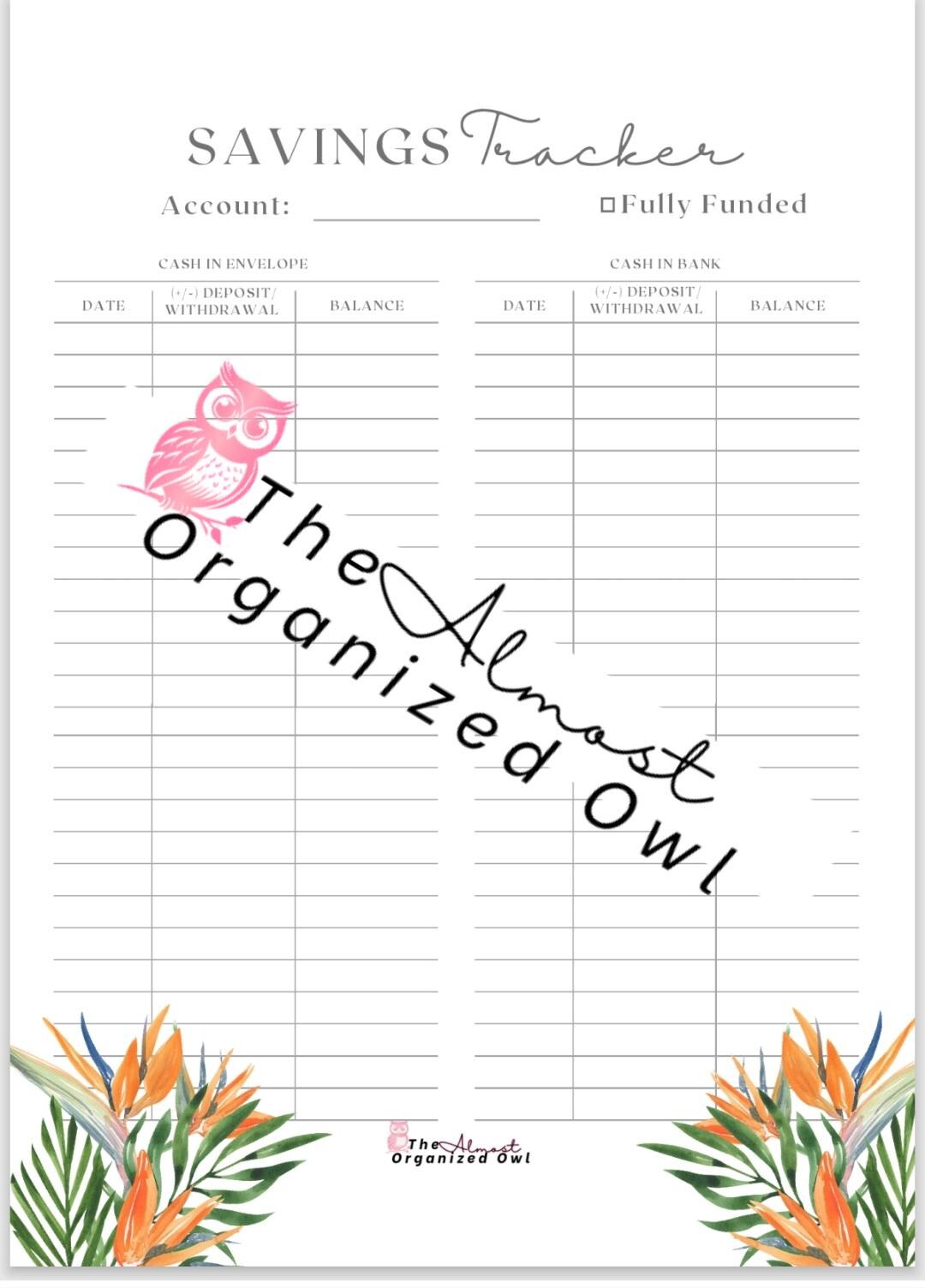 Balance Sheet Tracker | Cash in Envelopes and Cash in Bank | Balance ...