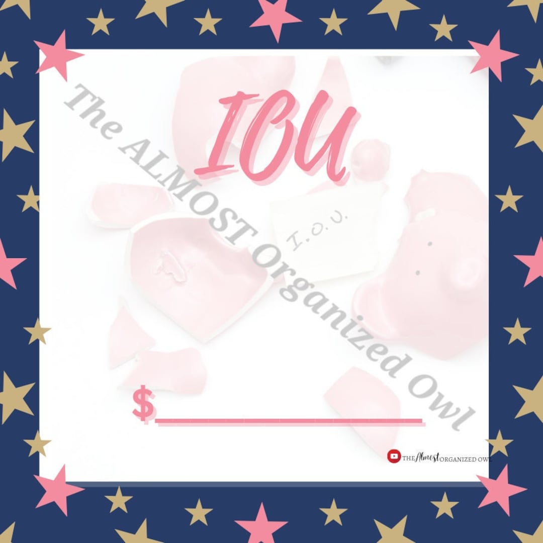 IOU Post-it Notes 50 Sheets Sticky Notes for Ious Owl Themed OR Stars ...