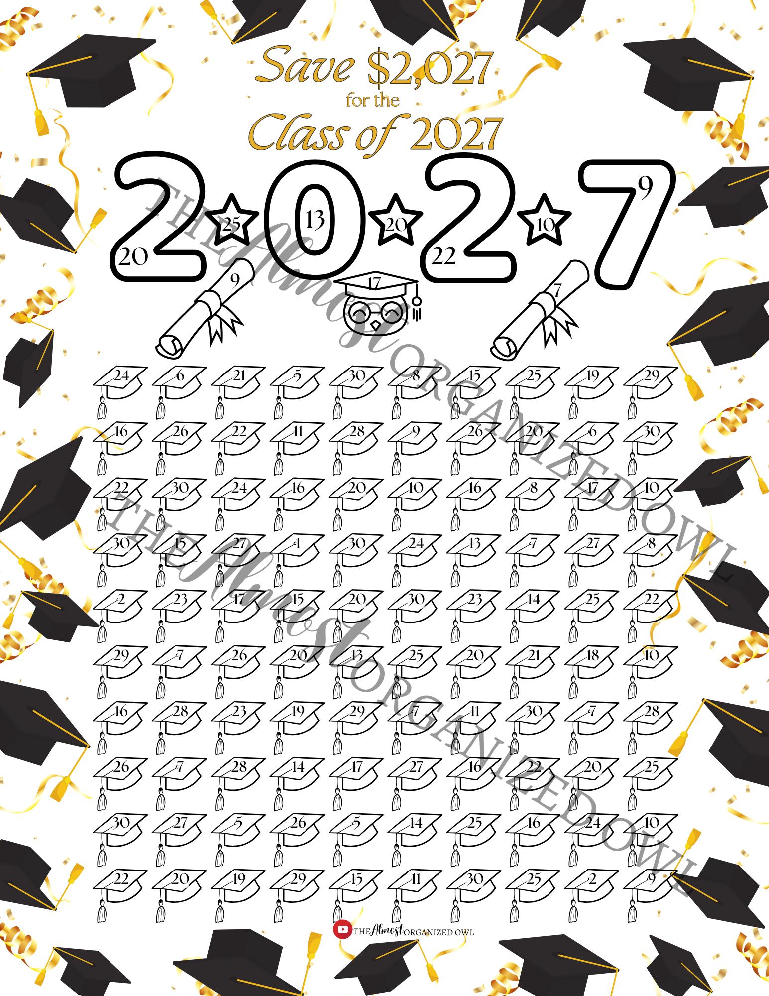 Graduation Save 2,027 for the Class of 2027 Savings Challenge ...