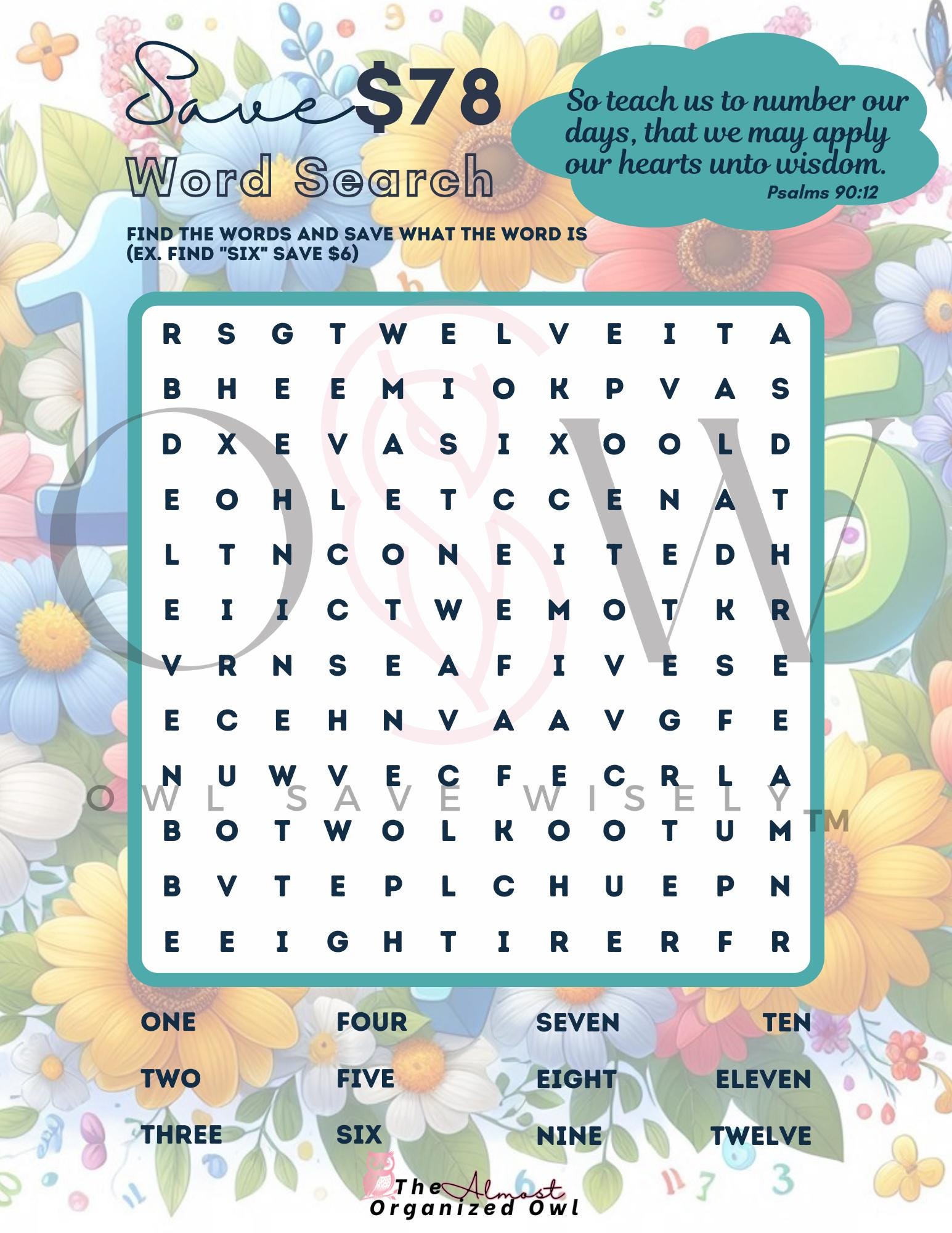 Word Search SAVINGS CHALLENGE GAME | Save 75+ | Floral Savings ...