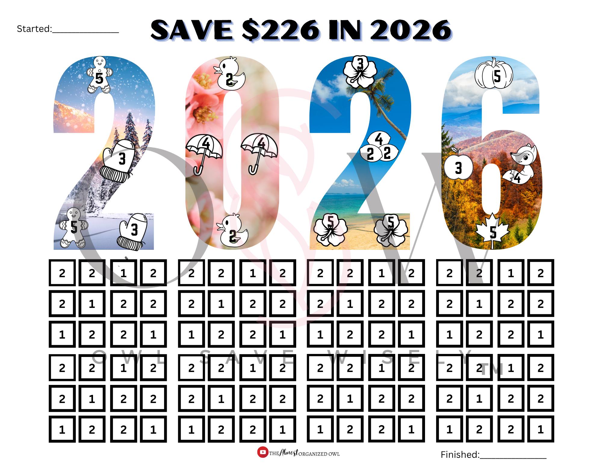 Save 2026 in 2026 AND Save 226 in 2026 Savings Challenges | Two ...