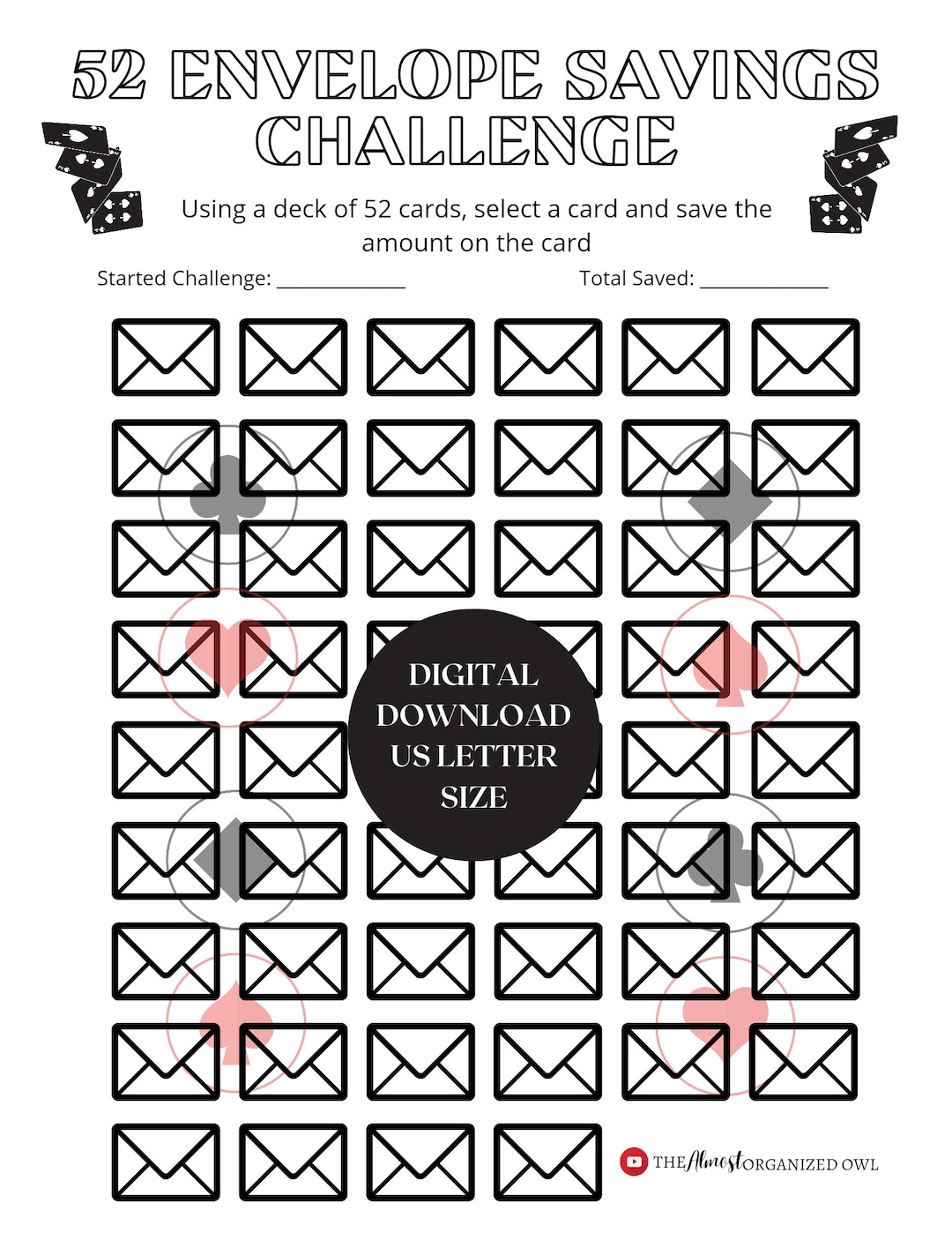 52 Envelope Savings Challenge and Roll the Dice Card Game - Etsy