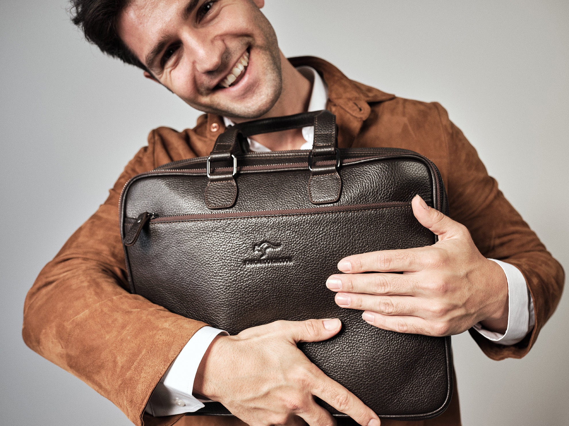 Brown Leather Briefcase: Cow Leather Laptop Shoulder Bag - Etsy