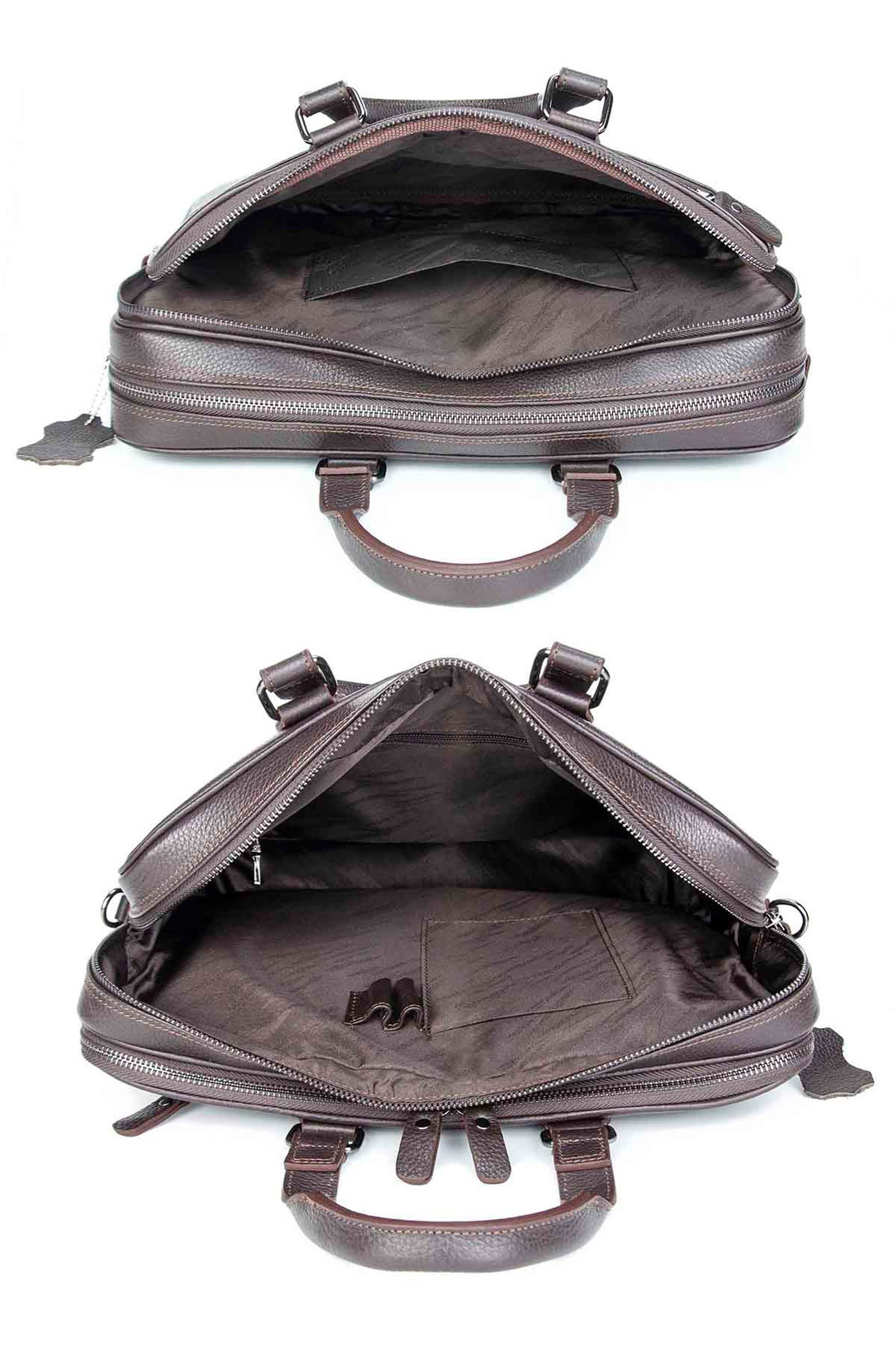 Brown Leather Briefcase: Cow Leather Laptop Shoulder Bag - Etsy
