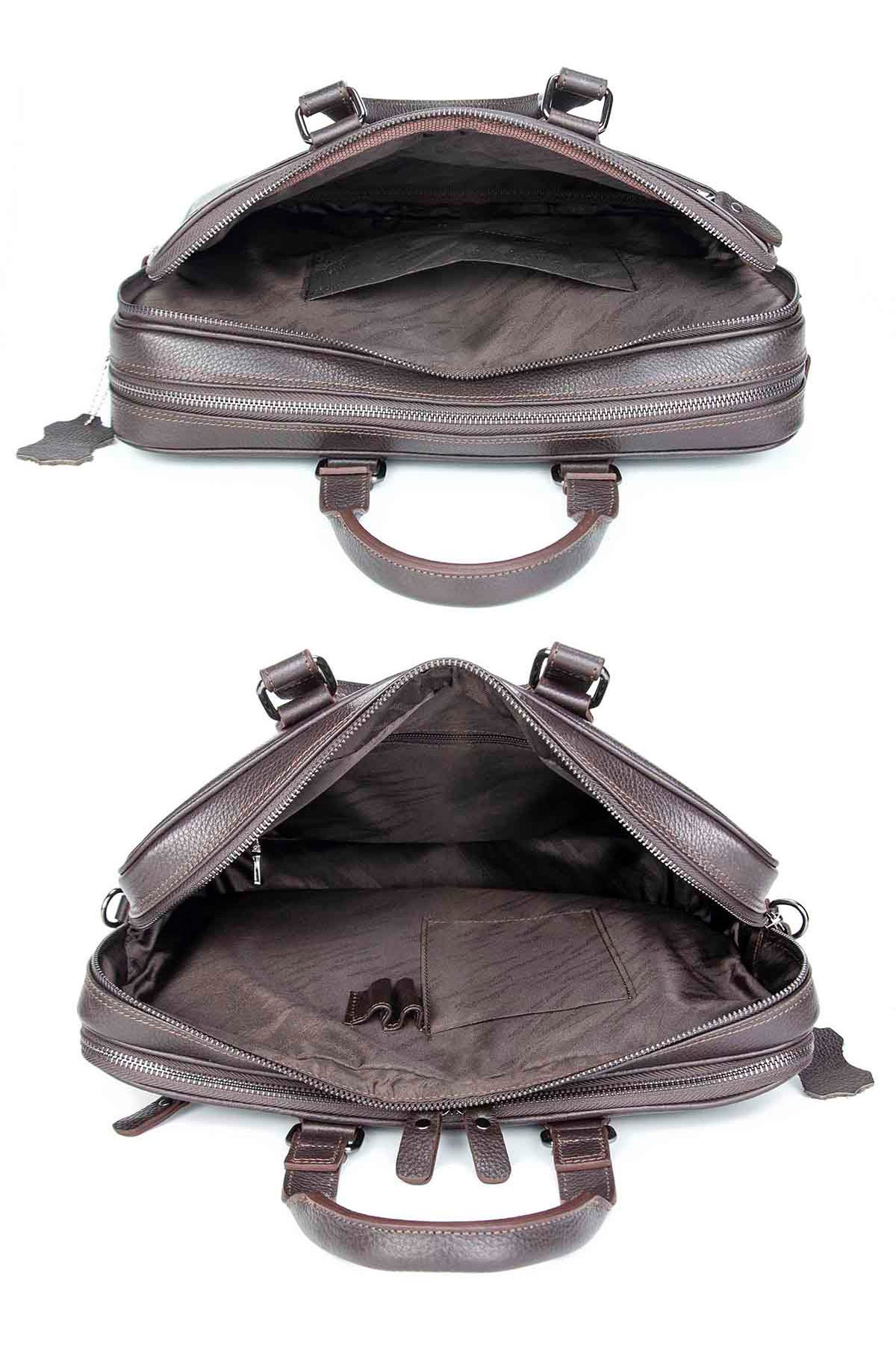 Brown Leather Briefcase: Cow Leather Laptop Shoulder Bag - Etsy