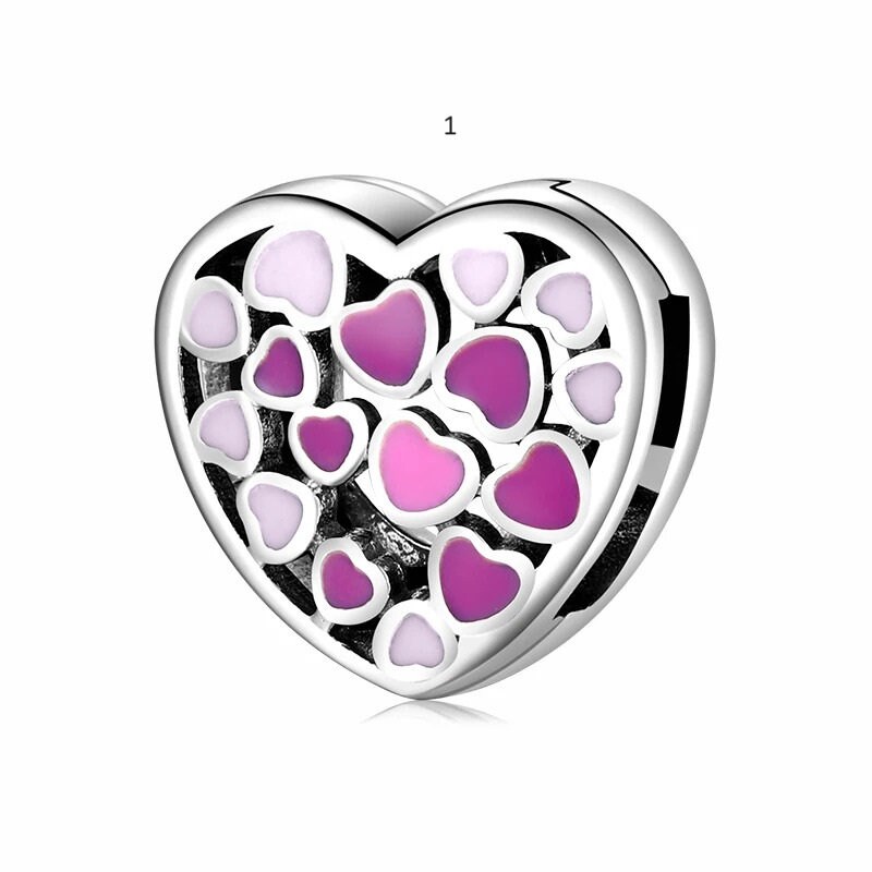 PR Charms 925 Sterling Silver | Heart Shape Clip Charms Beads ...