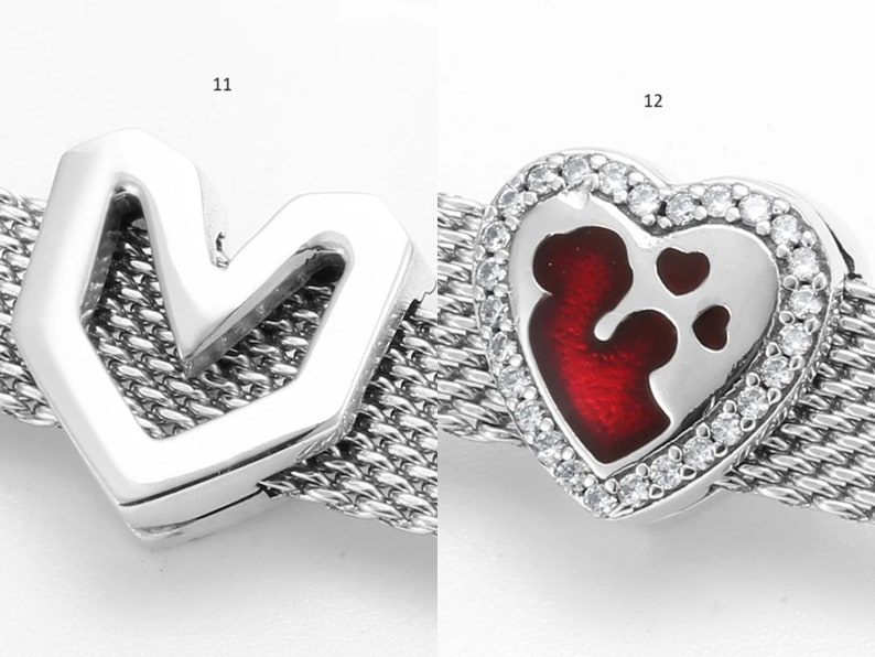 PR Charms 925 Sterling Silver Reflection Clips Cat Paw Print Pineapple ...
