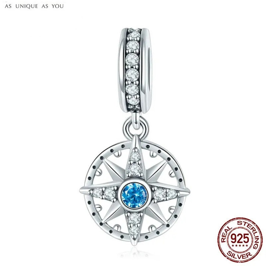 Sterling Silver Nautical Compass CZ Charm - Pandora Compatible - Etsy