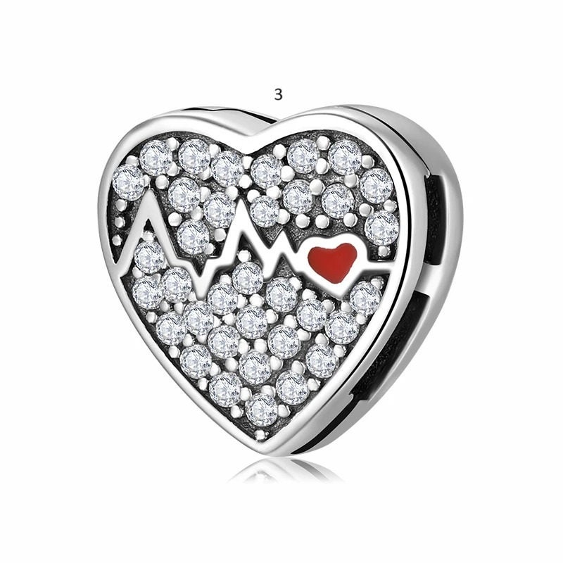 PR Charms 925 Sterling Silver | Heart Shape Clip Charms Beads ...