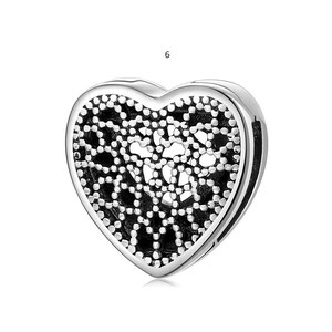 PR Charms 925 Sterling Silver | Reflection Clips Heart I Love to Travel ...