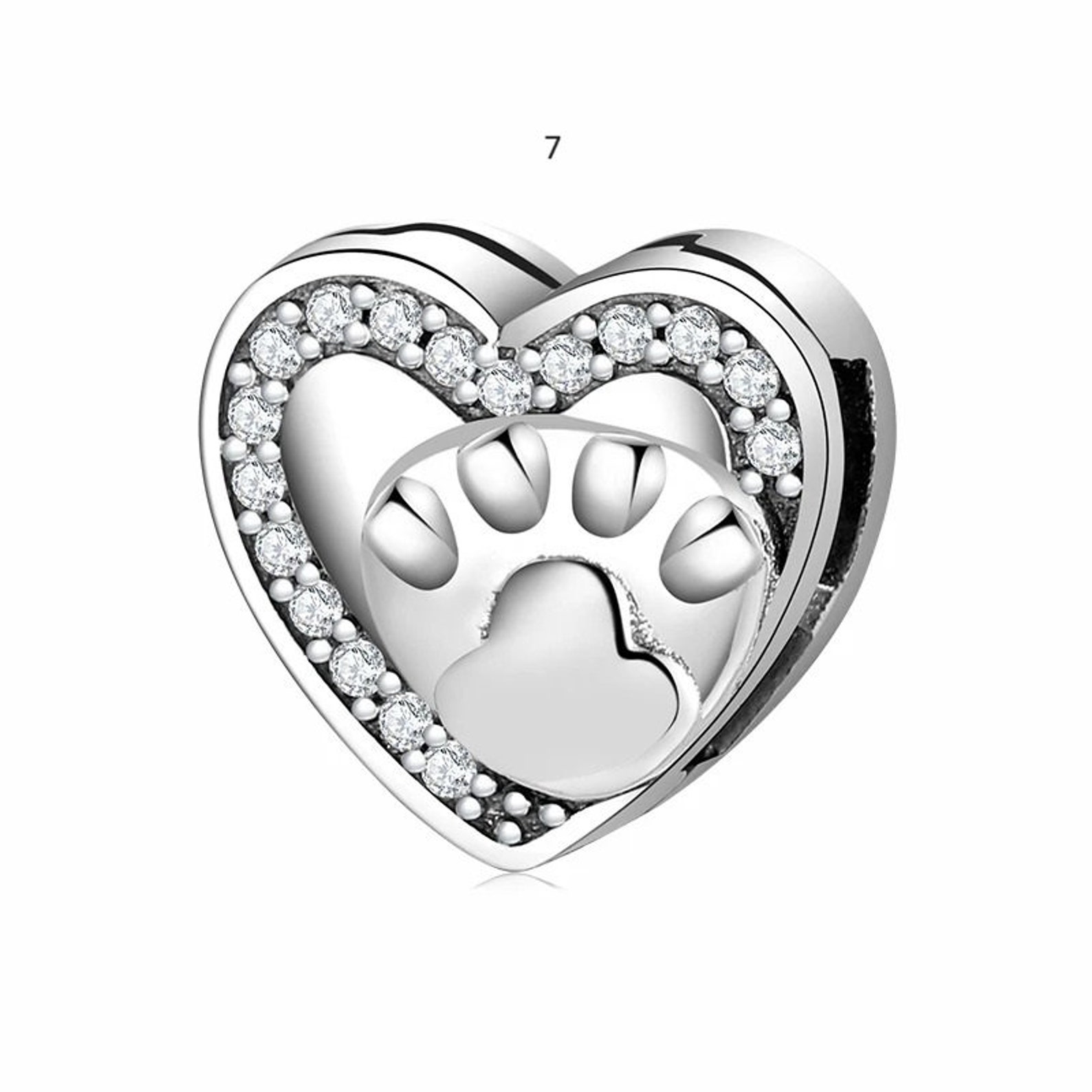 PR Charms 925 Sterling Silver | Heart Shape Clip Charms Beads ...