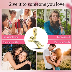 Gold Color Realistic Leopard Animal Dangle Charm for Fit Pandora ...