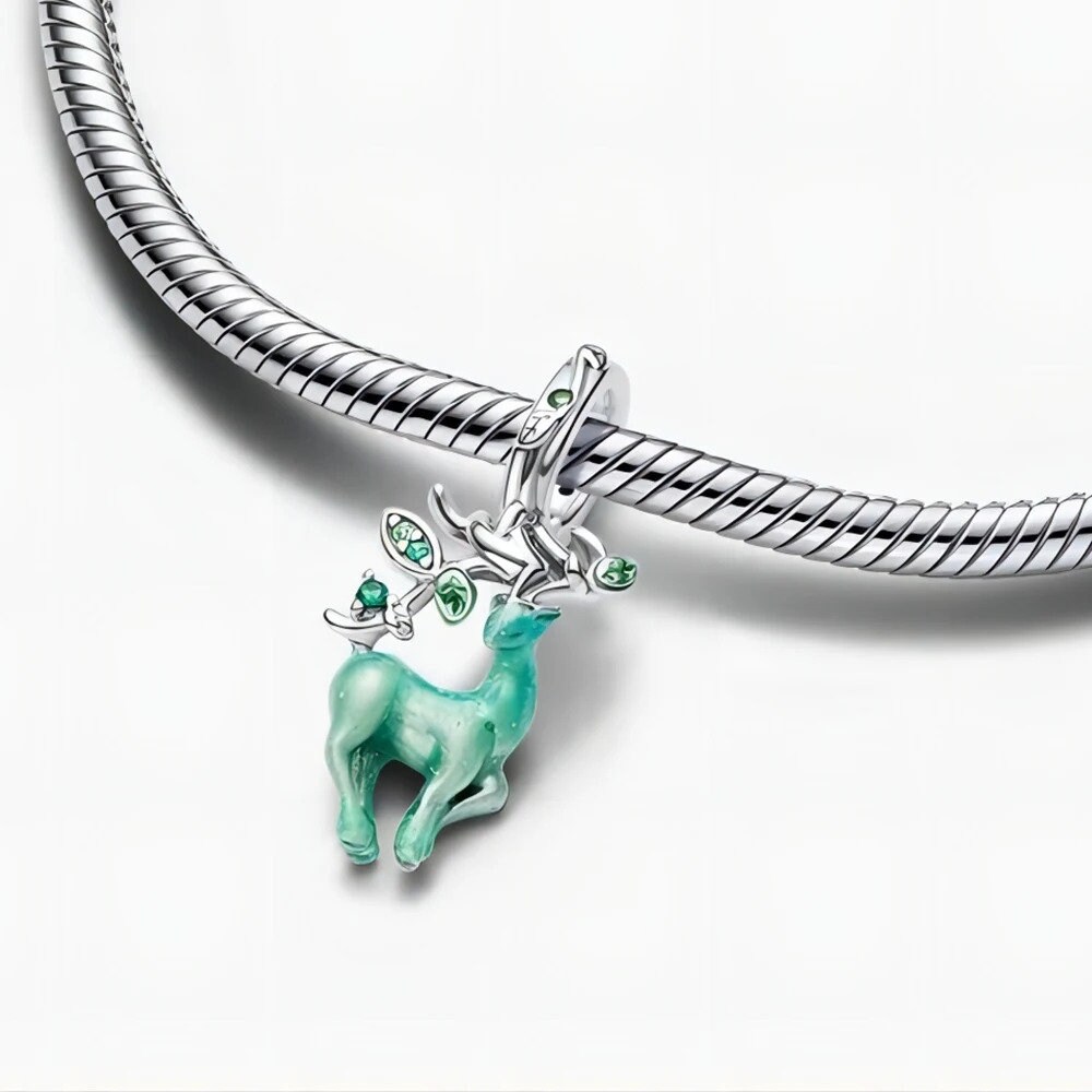 PR Charms Glow-in-the-dark Deer Dangle Charm 925 Sterling Silver Dangle ...