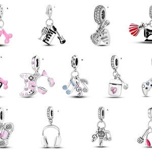 925 Sterling Silver Music Charms: Guitar, Microphone, Earphones - Etsy