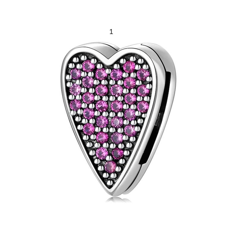 PR Charms 925 Sterling Silver | Reflection Clips Heart I Love to Travel ...