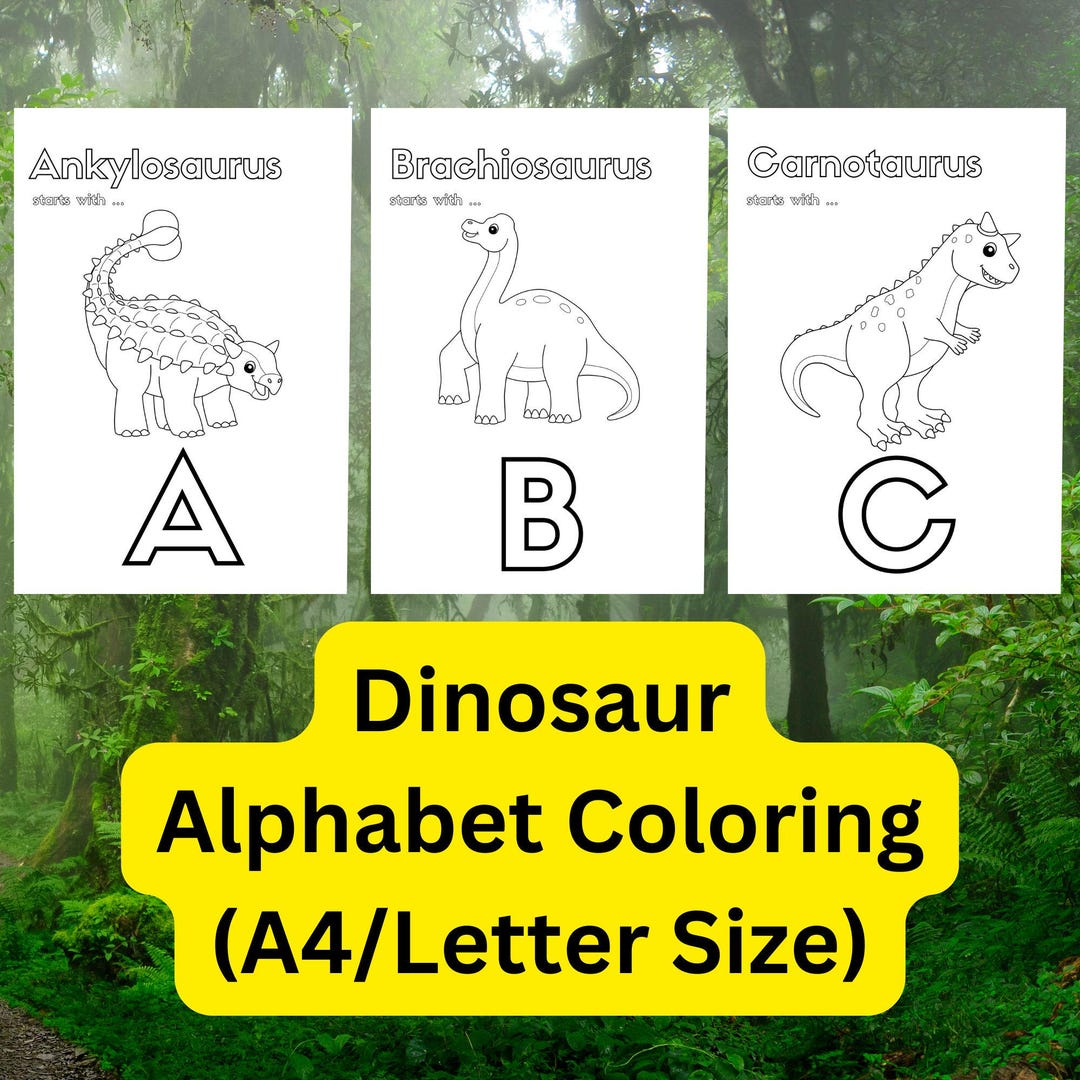 Dinosaur Alphabet Coloring Pages | ABC Coloring | Dino Alphabet | Dino ...