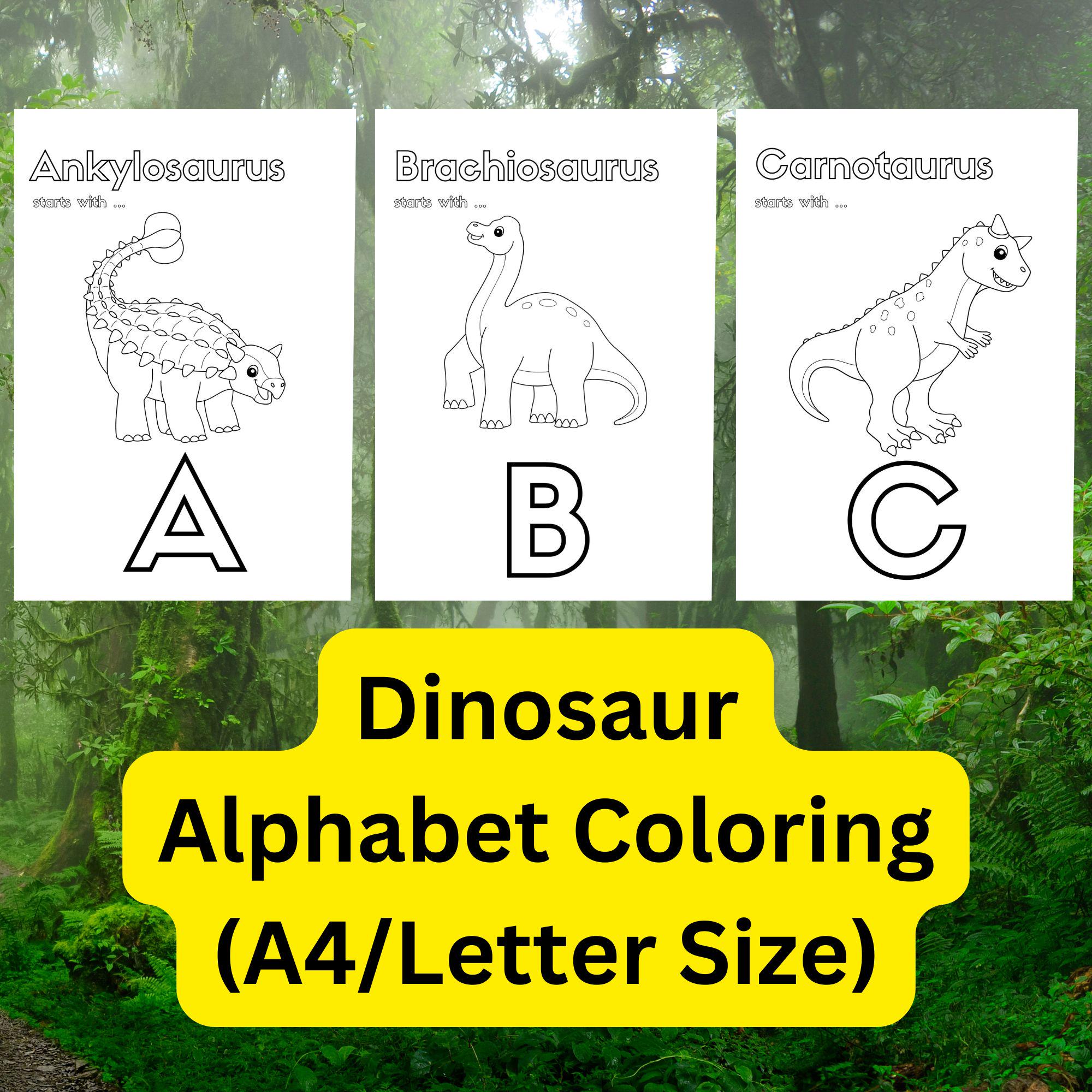 Dinosaur Alphabet Coloring Pages ABC Coloring Dino Alphabet Dino ABC ...