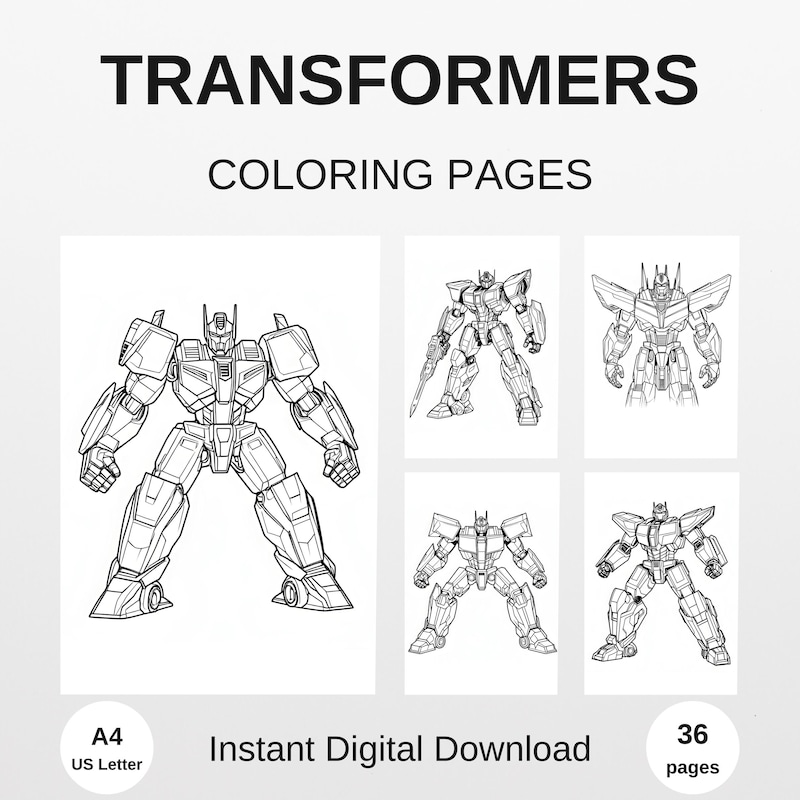Transformer Coloring Page - Etsy