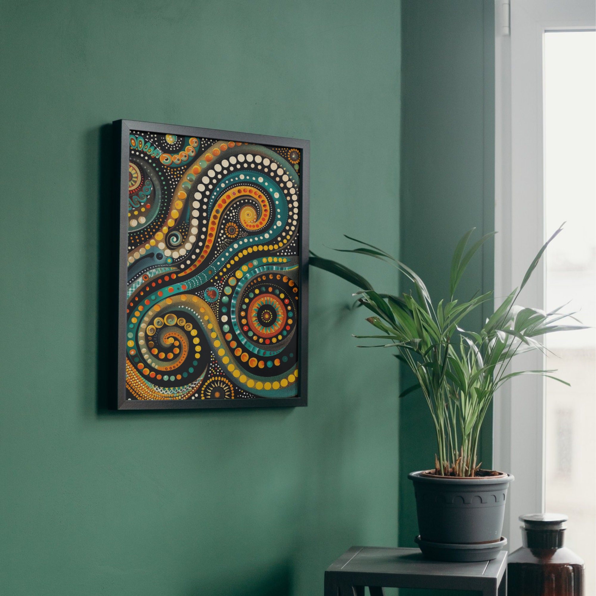 Vibrant Aboriginal-inspired Wall Art Digital Download Colorful ...