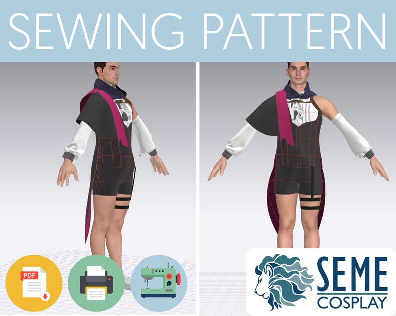 Lyney Genshin Impact Sewing Patterns - Etsy UK