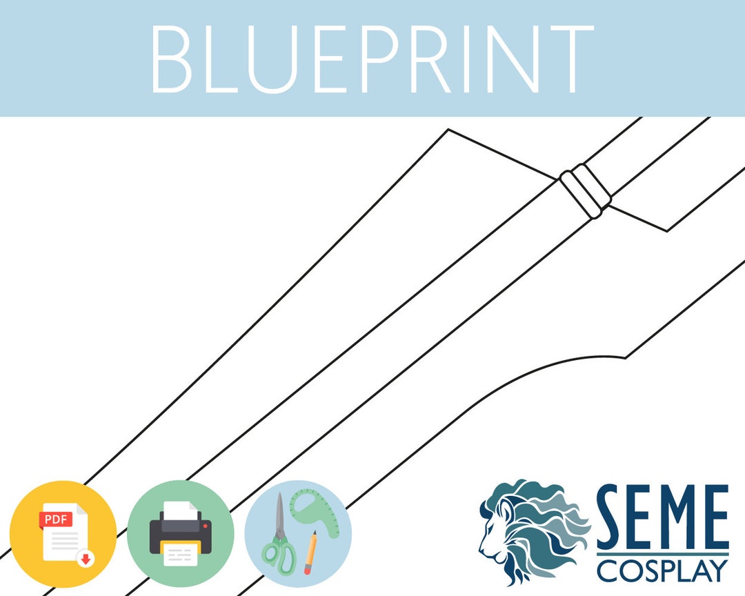 Ichigo Zangetsu Sword Pattern Lifesize 1:1 Template Blueprint - Etsy