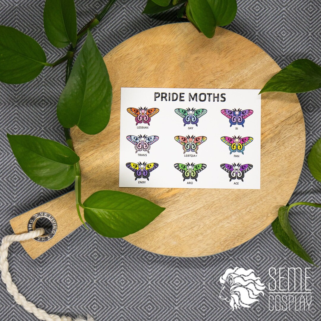 Pride Moth Postcard Pridemoth Overview With Caption - Etsy