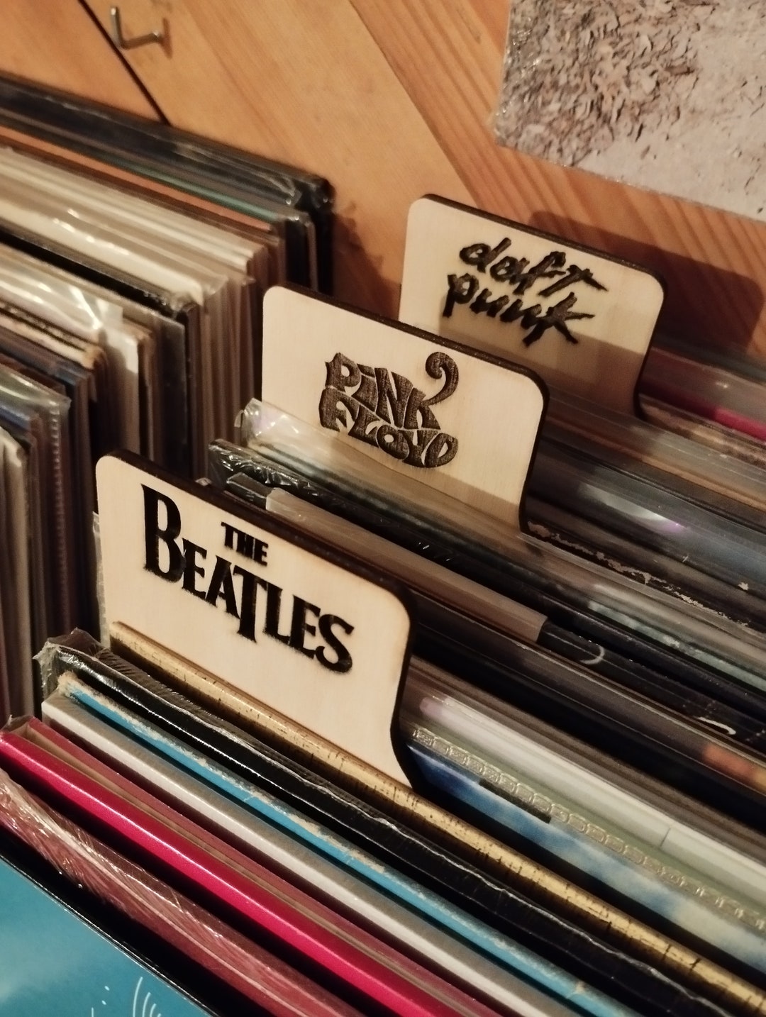 Custom Wooden Record Divider for 33-rpm Vinyl Records (engraved Vinyl ...