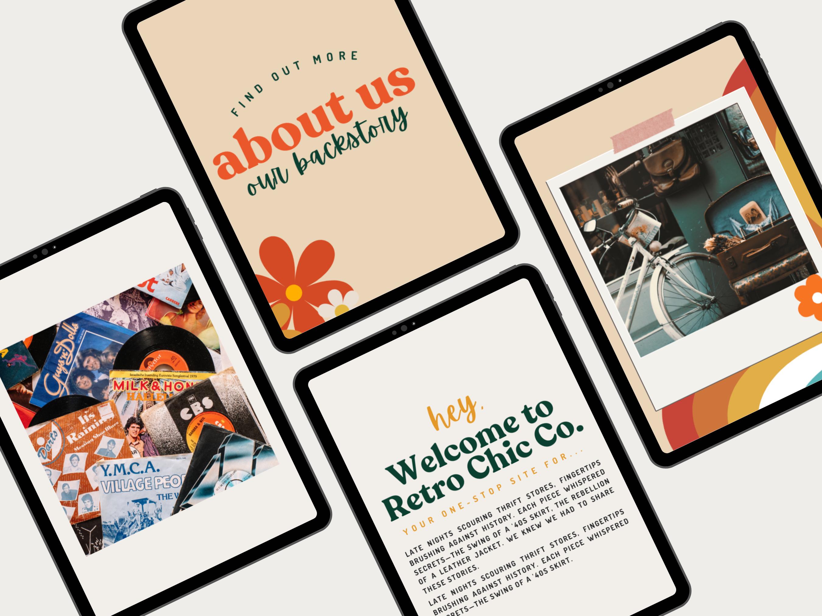 Retro Canva Website Template Canva Website Business Coach Content ...