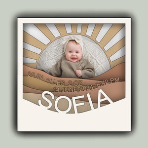 Baby Birth Stats Shadow Box, Baby Photo Frame, Baby Birth Stats SVG ...
