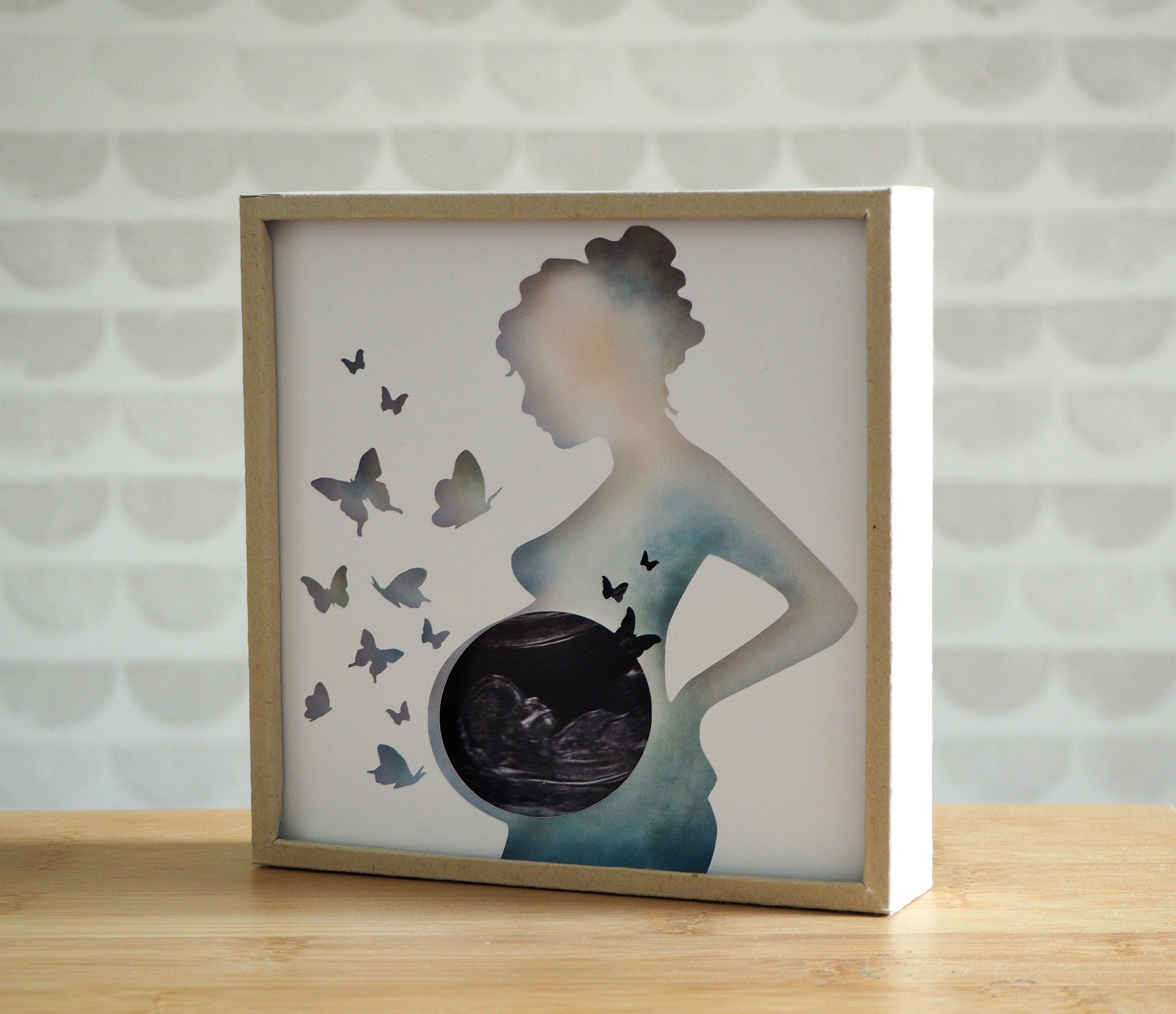Baby Ultrasound Shadow Box | Ultrasound Picture Frame | 3D Baby Scan ...