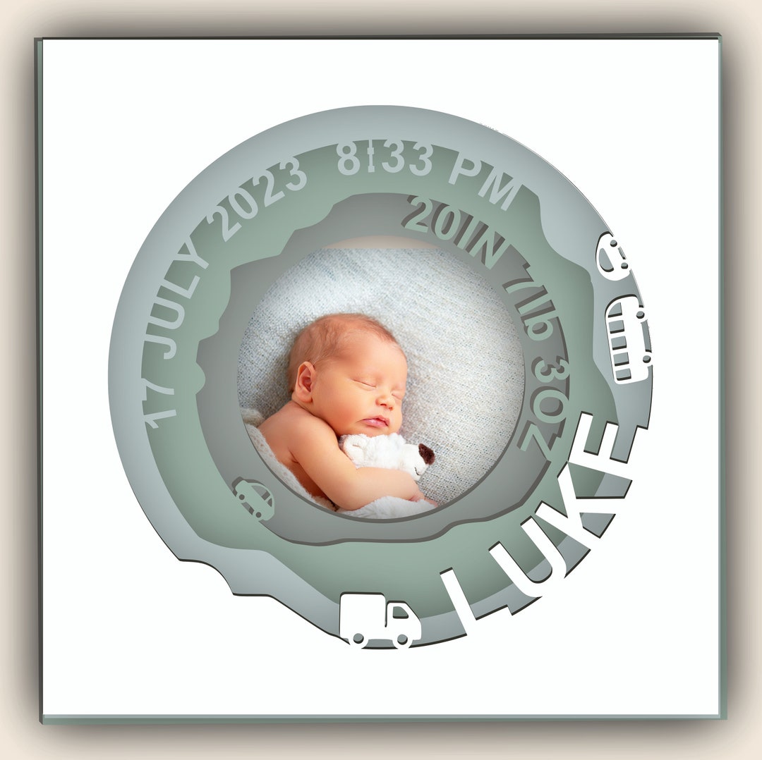 Baby Birth Stats Shadow Box, Baby Photo Frame, Baby Birth Stats SVG ...