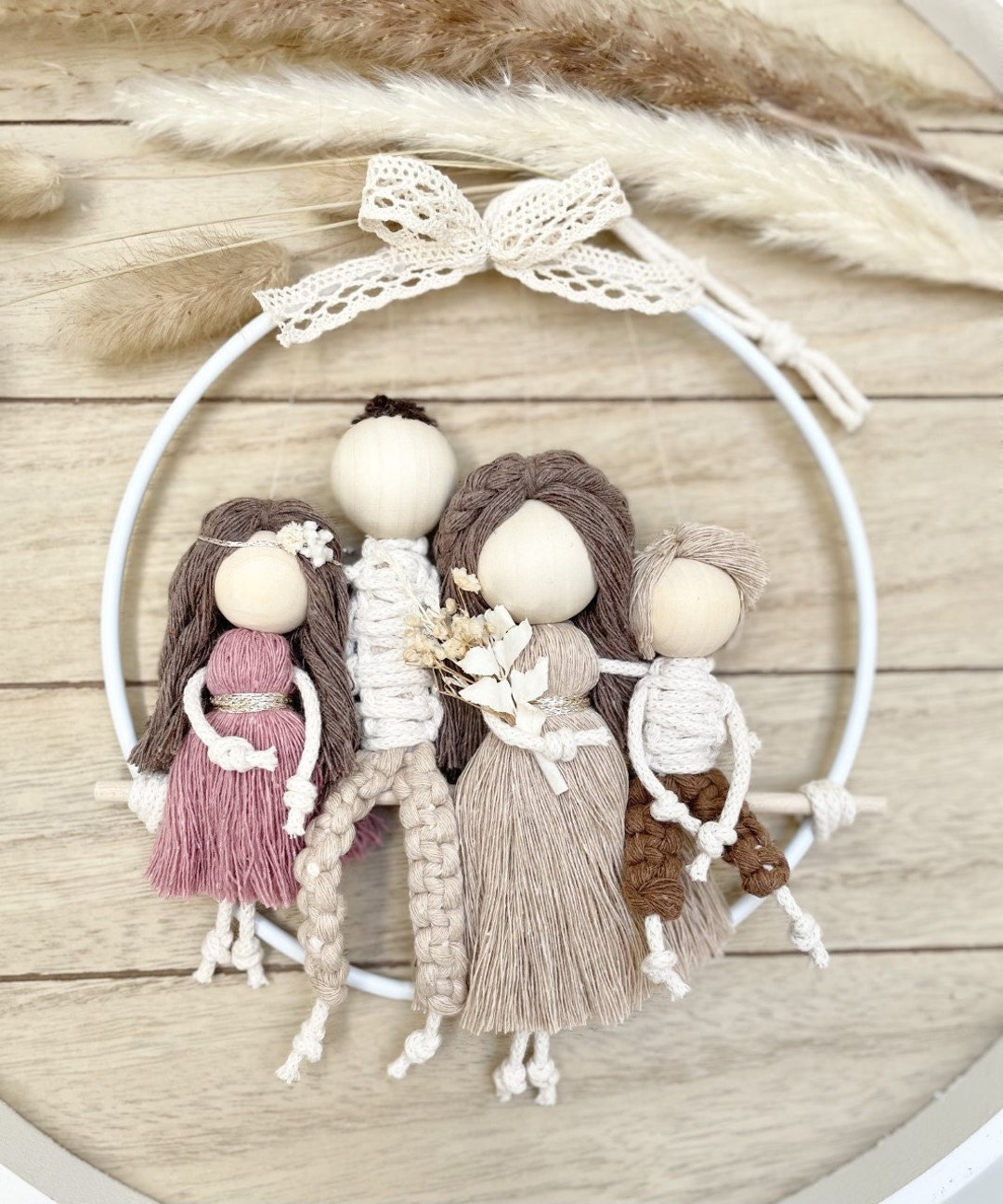 Personalized Macrame Family, Family Picture, Portrait, Family Gift ...
