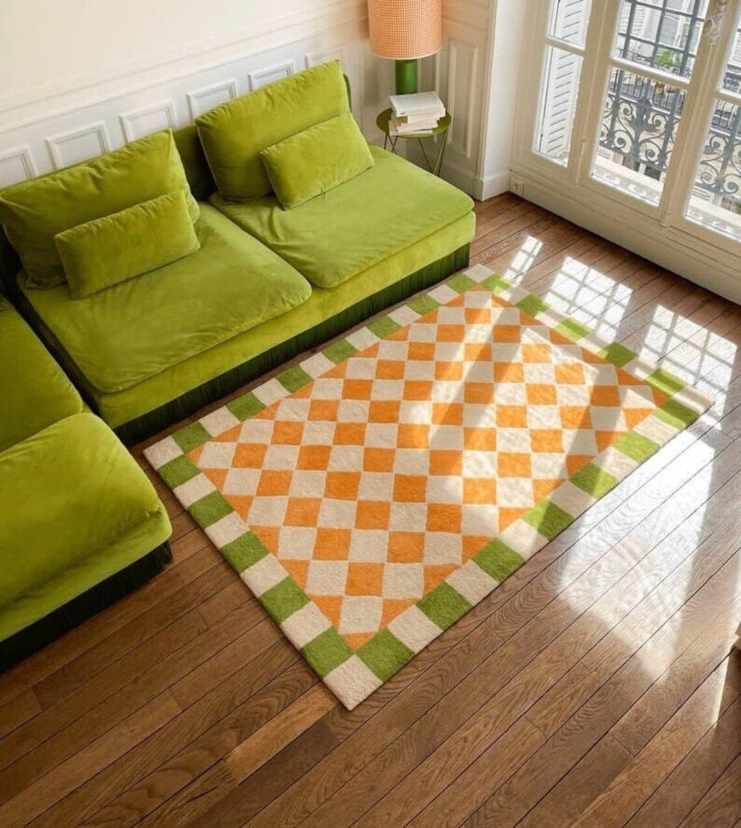 Hand Tufted Wool Rugs for Living Room Checkered Rug for Home - Etsy