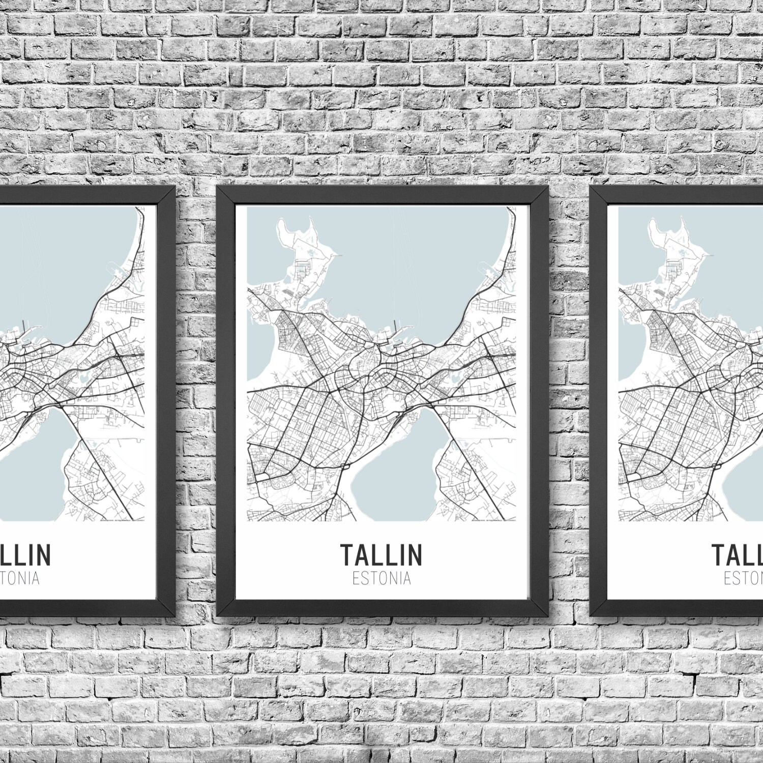 Tallin Map Tallin Map Prints Tallin City Print City Map Instant ...