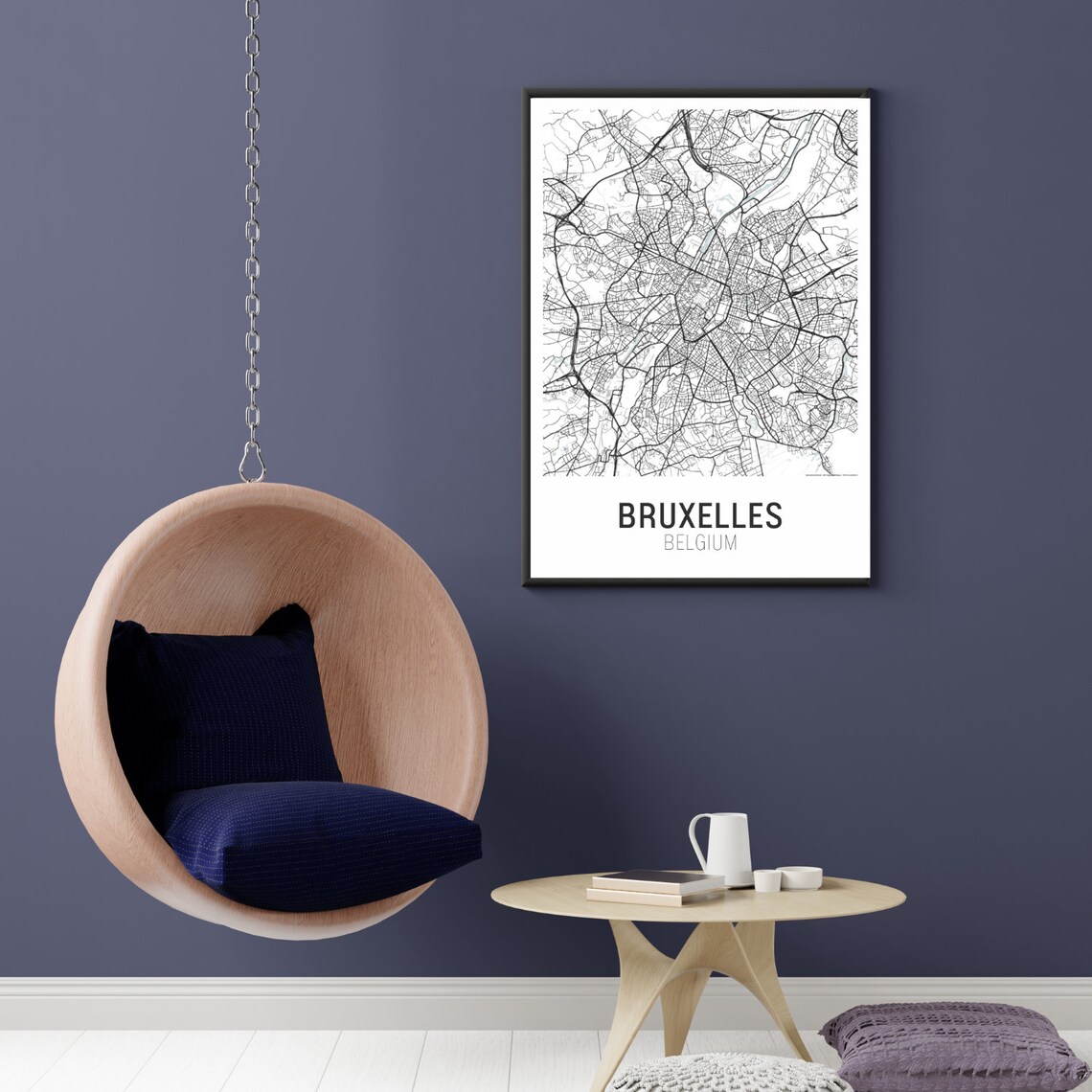 Bruxelles Map Bruxelles Map Prints Bruxelles City Print - Etsy
