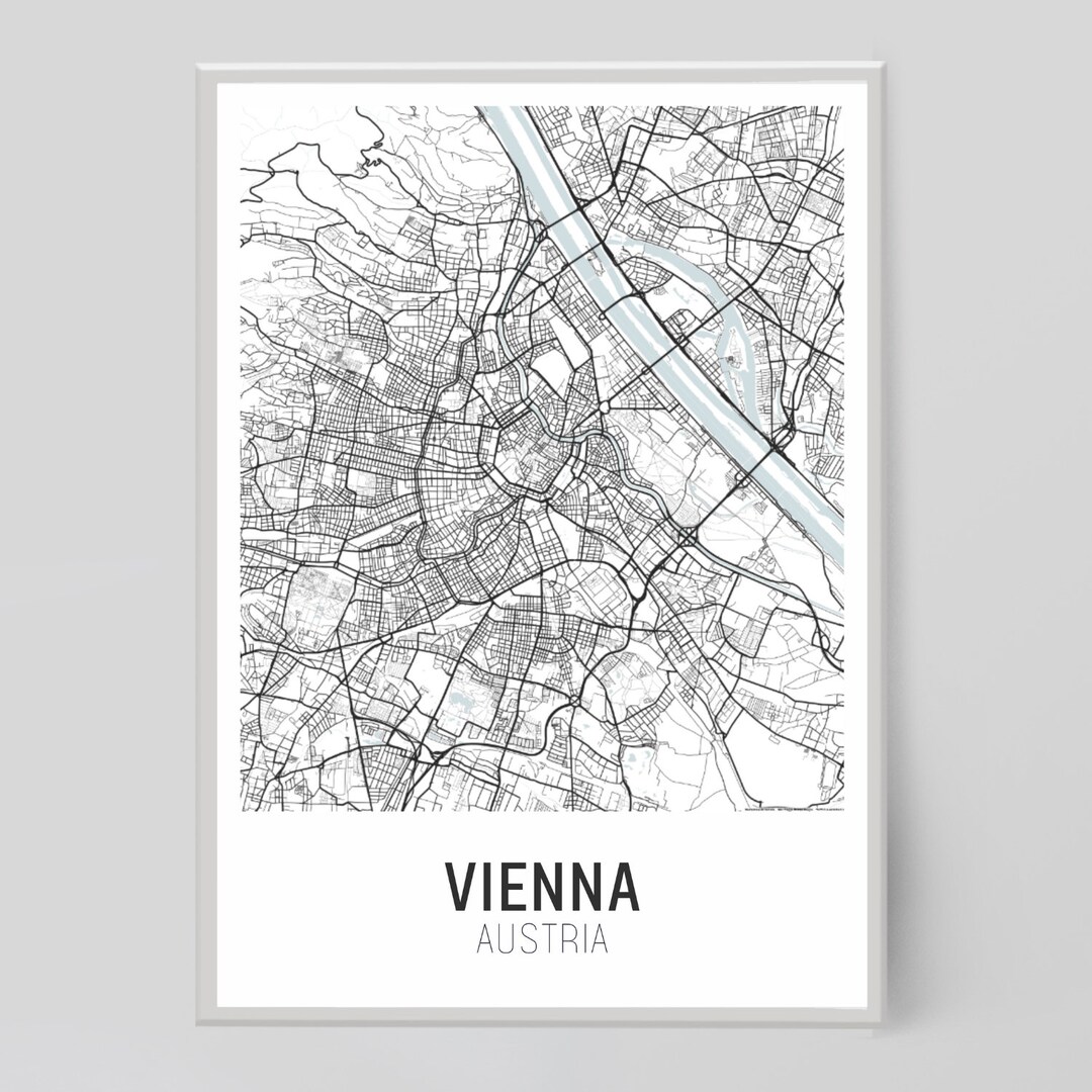 Vienna Map Vienna Map Prints Vienna City Print City Map Instant ...