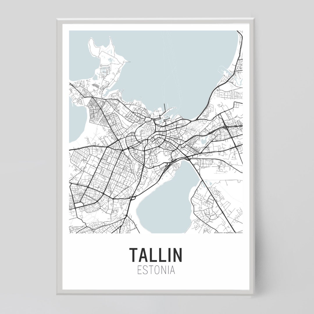 Tallin Map Tallin Map Prints Tallin City Print City Map Instant ...