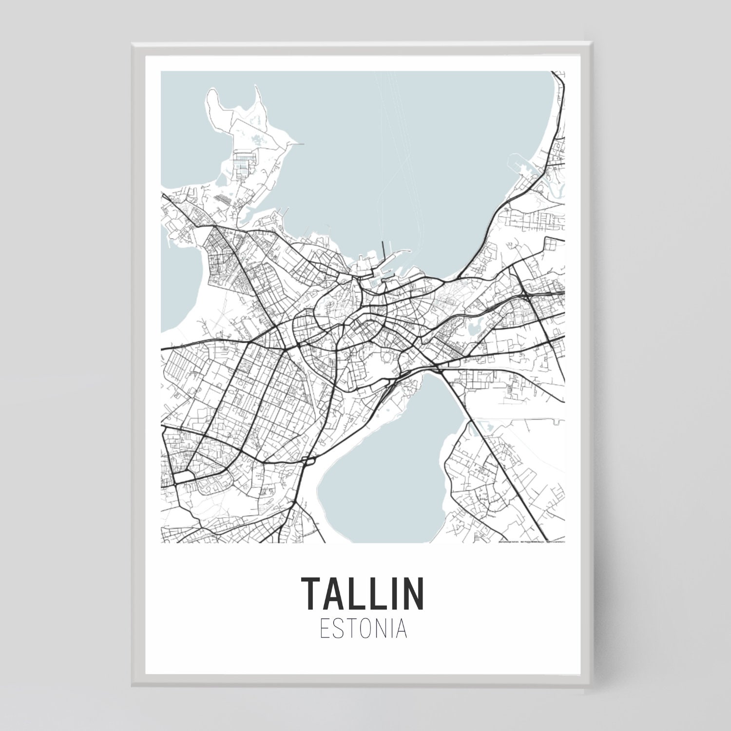 Tallin Map Tallin Map Prints Tallin City Print City Map Instant ...