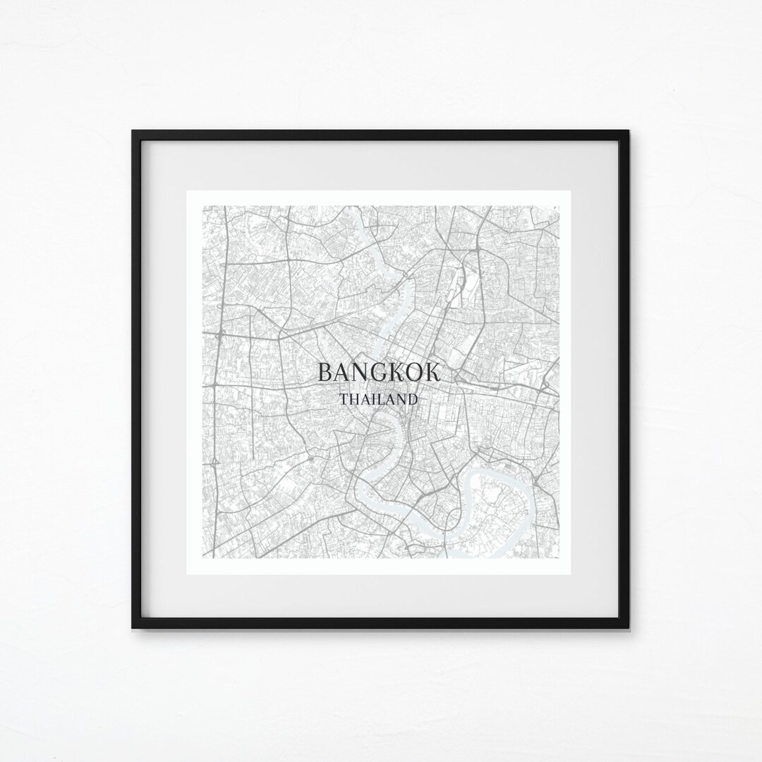 Bangkok Map Bangkok Map Prints Bangkok City Print City Map Instant ...