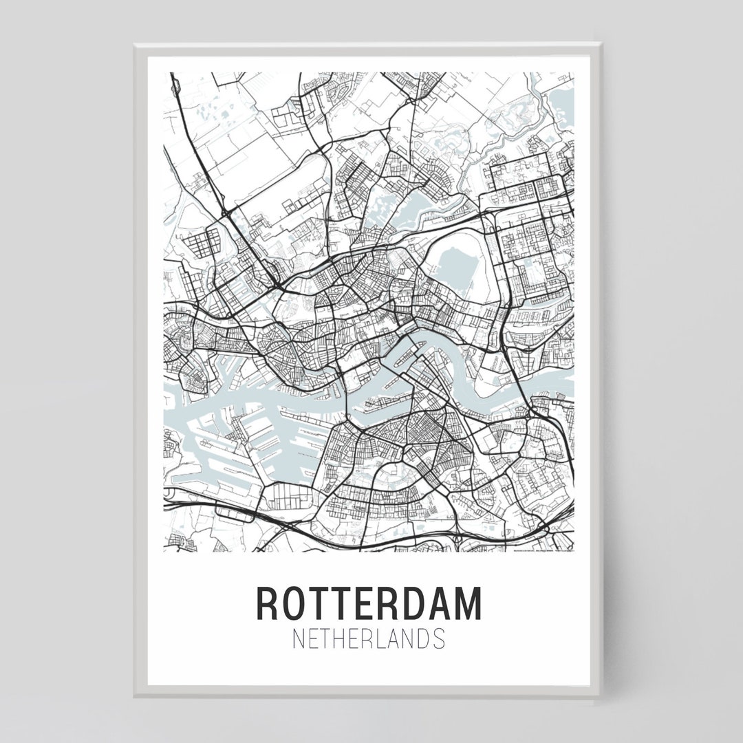 Rotterdam Map Rotterdam Map Prints Rotterdam City Print City Map ...
