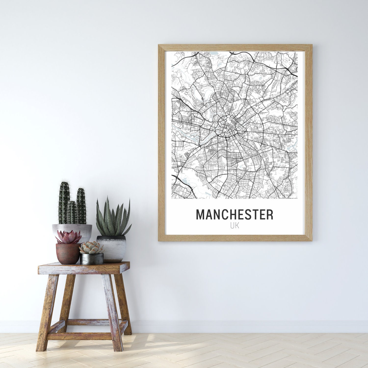 Manchester Map Manchester Map Prints Manchester City Print - Etsy