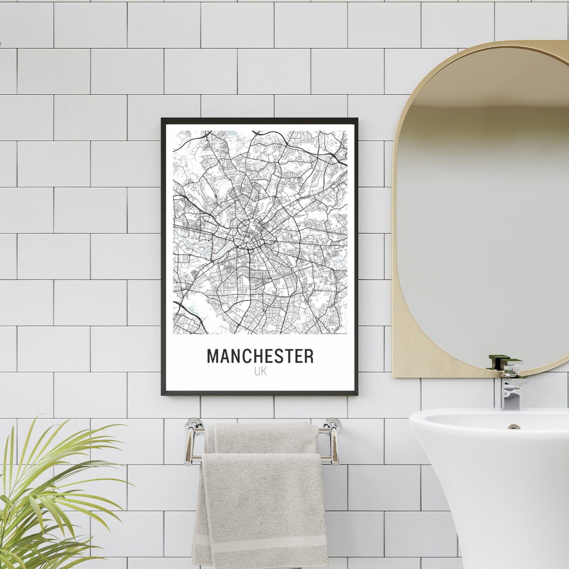 Manchester Map Manchester Map Prints Manchester City Print - Etsy