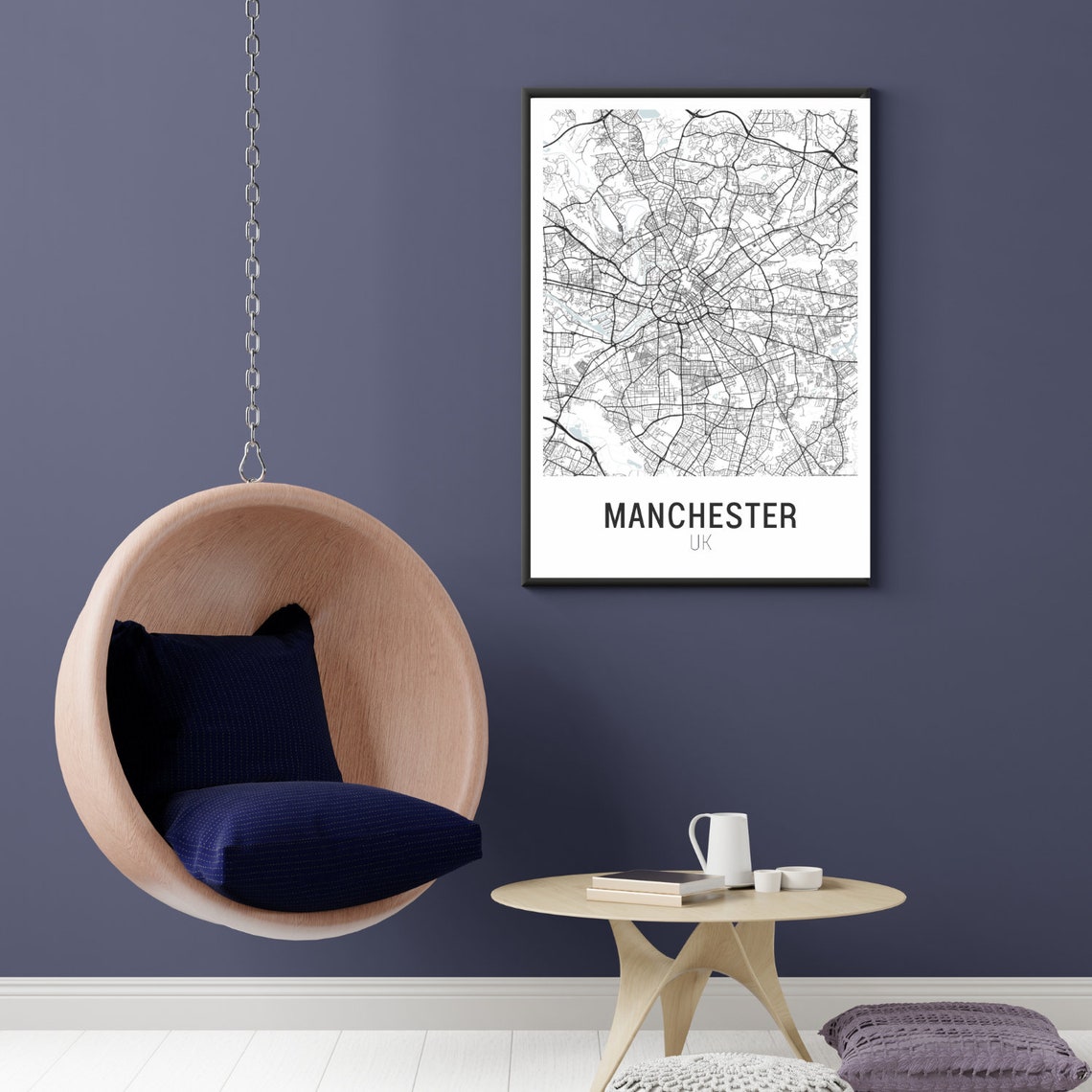 Manchester Map Manchester Map Prints Manchester City Print - Etsy