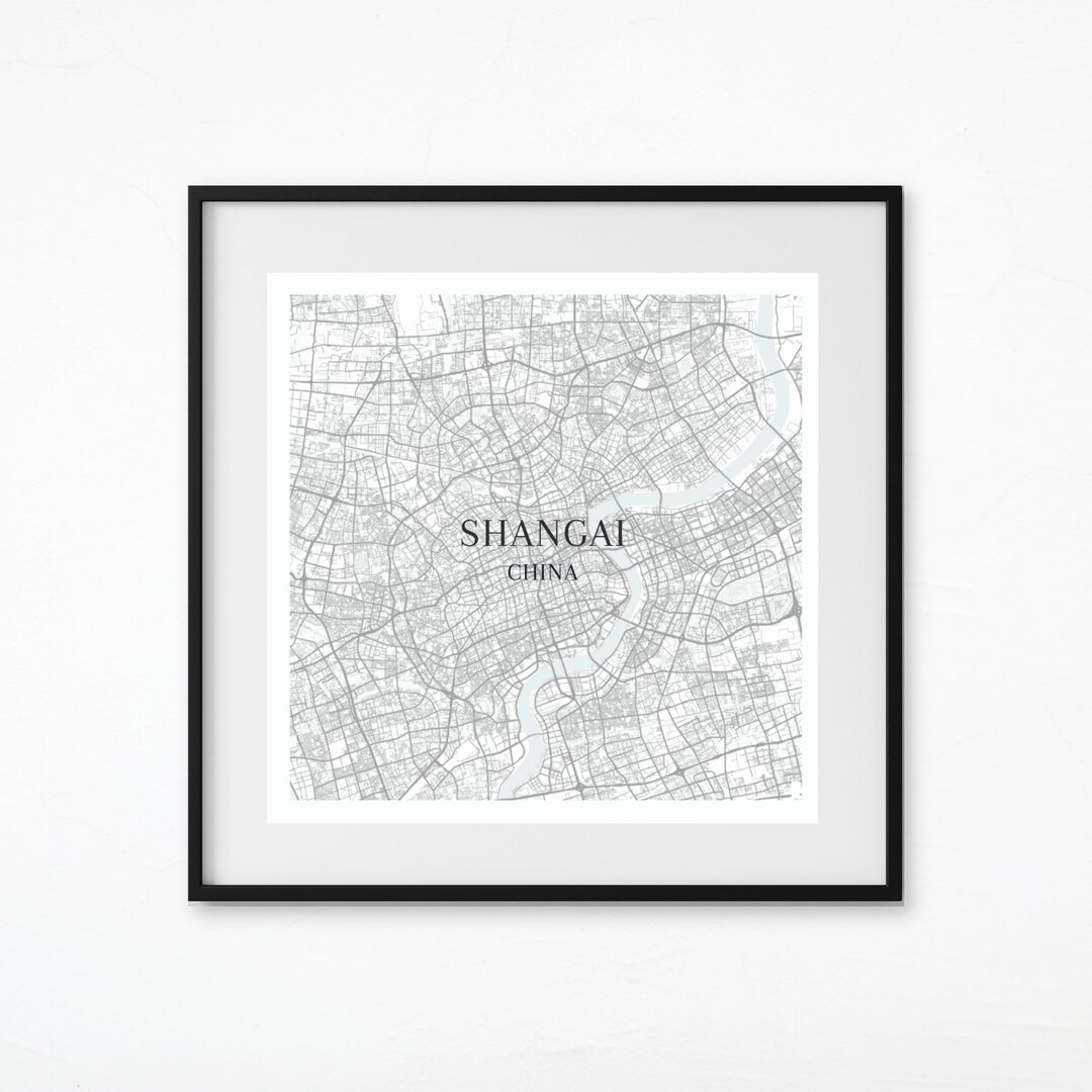 Shangai Map Shangai Map Prints Shangai City Print City Map Instant ...