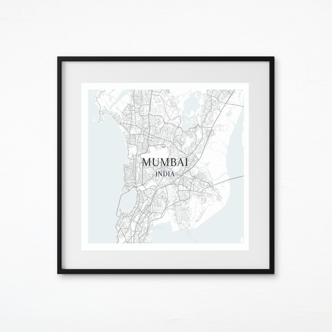 Mumbai Map Mumbai Map Prints Mumbai City Print City Map - Etsy
