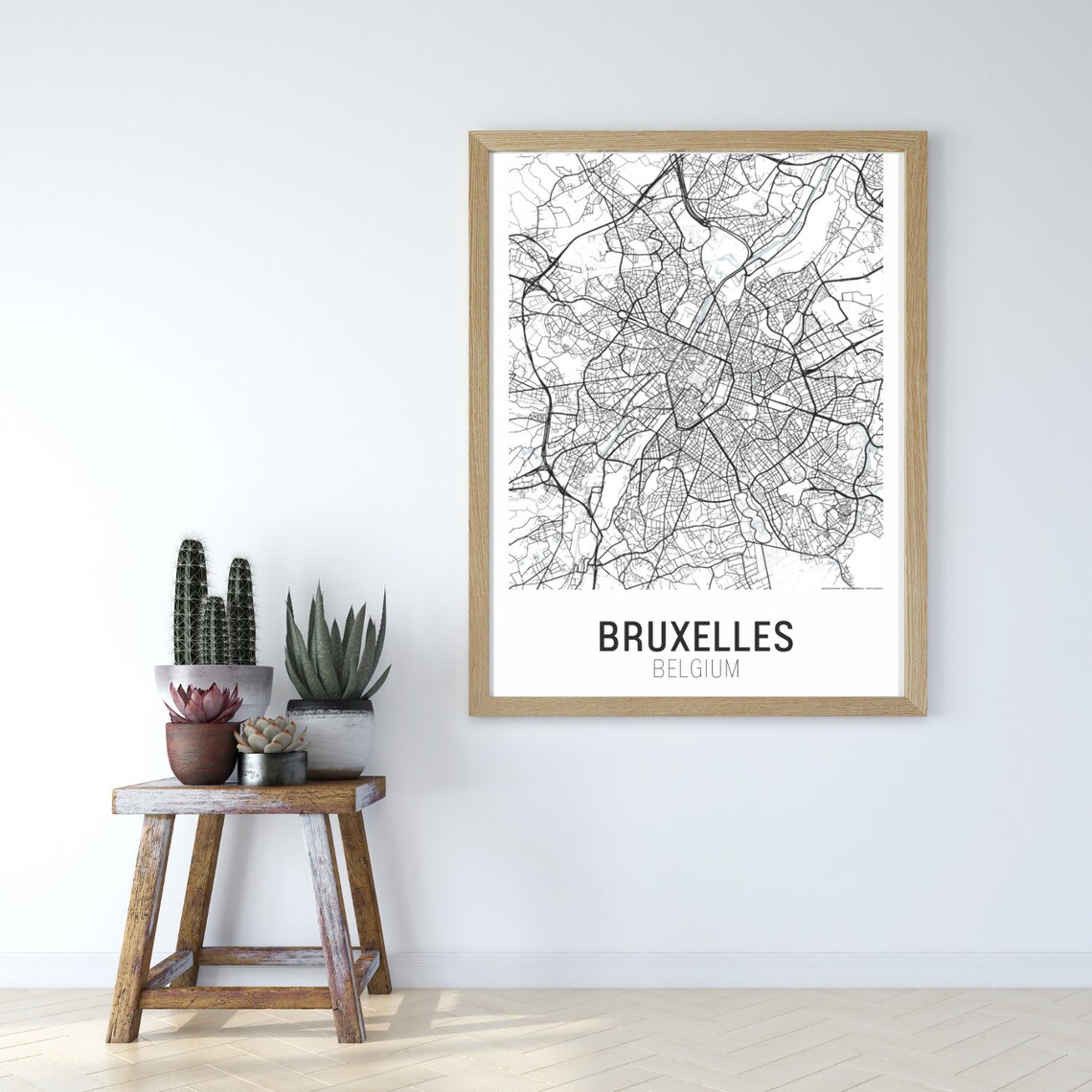 Bruxelles Map Bruxelles Map Prints Bruxelles City Print - Etsy