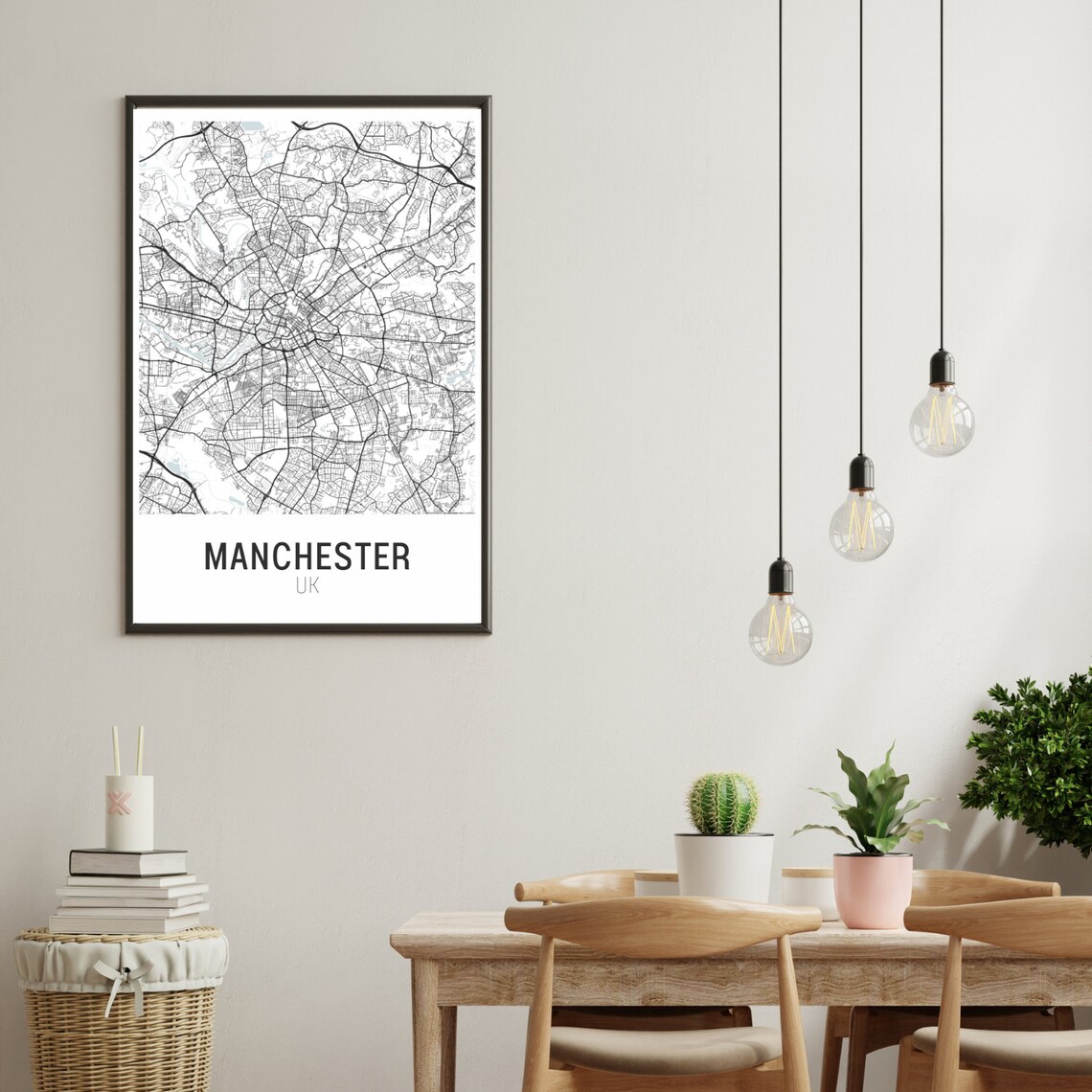 Manchester Map Manchester Map Prints Manchester City Print - Etsy