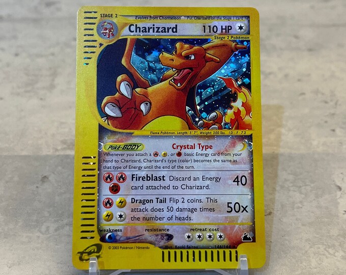 Crystal Charizard - Skyridge Secret Rare - 146/144 - Holographic Proxy ...