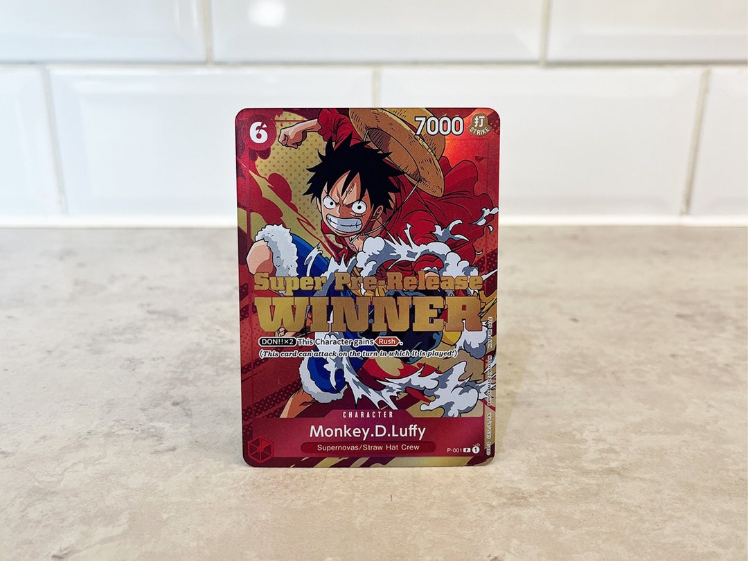 Monkey.d.luffy - P-001 - Super Pre Release Winner Card - One Piece High Quality Handmade Proxy ...