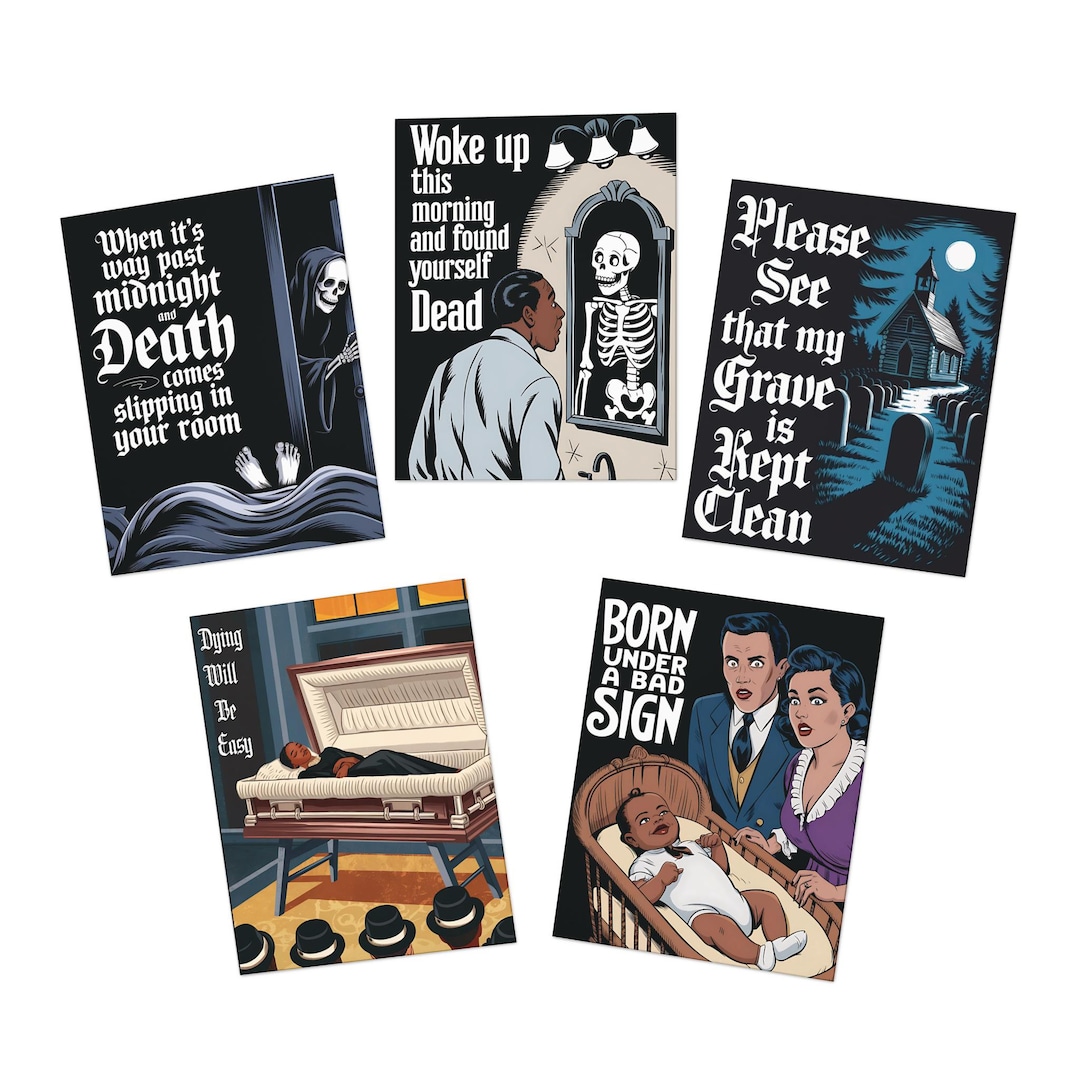 Creepy Card Blues Music Greeting Card Retro Halloween Delta Blues ...